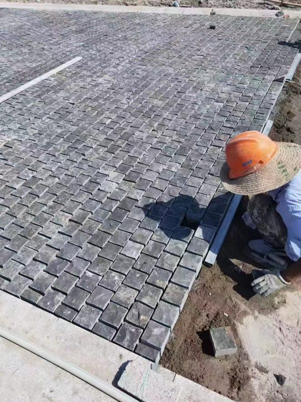 Wholesale exterior cobble black limestone on mesh – Chateau limestone ...