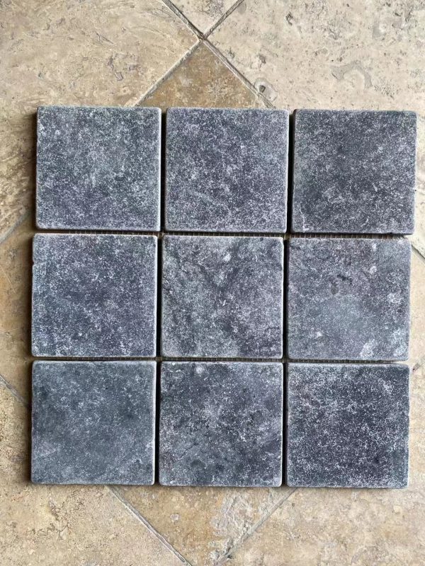 Wholesale exterior cobble black limestone on mesh – Chateau limestone ...